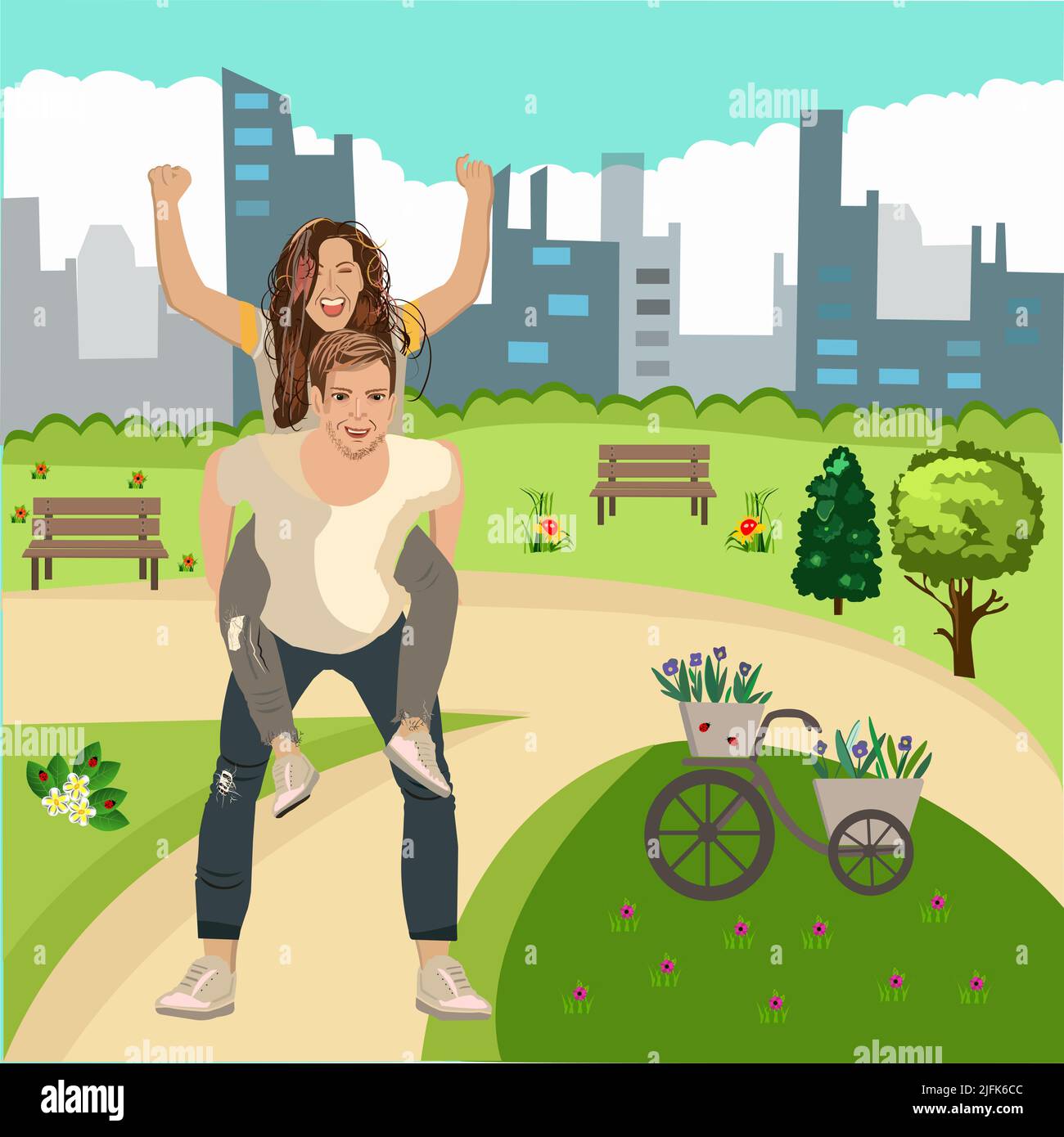 People rest in park. Vector illustration Stock Vector Image & Art - Alamy