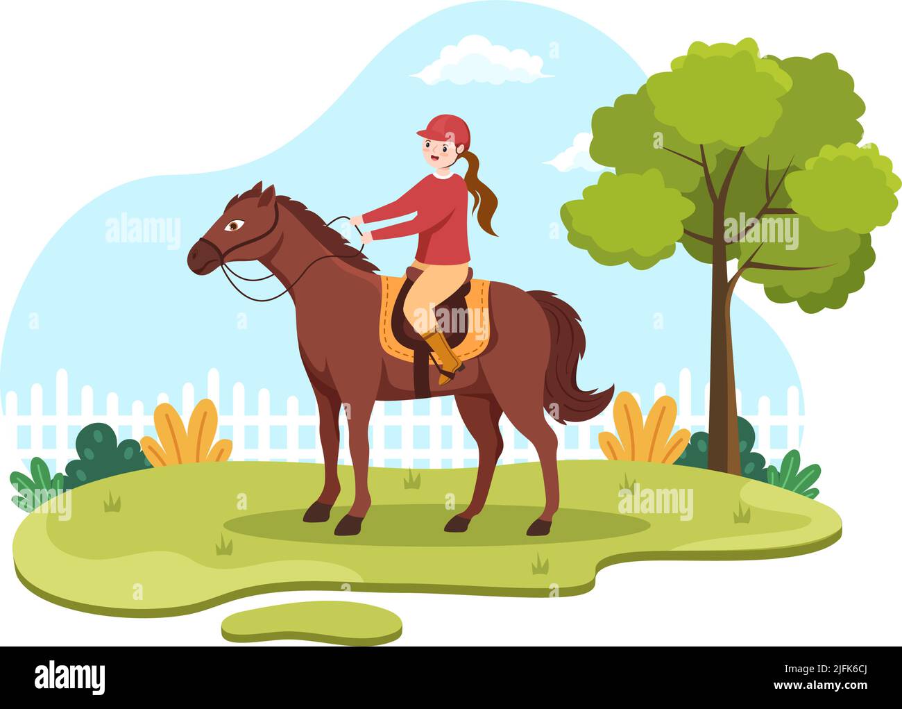 Girl riding horse sports Stock Vector Images - Alamy