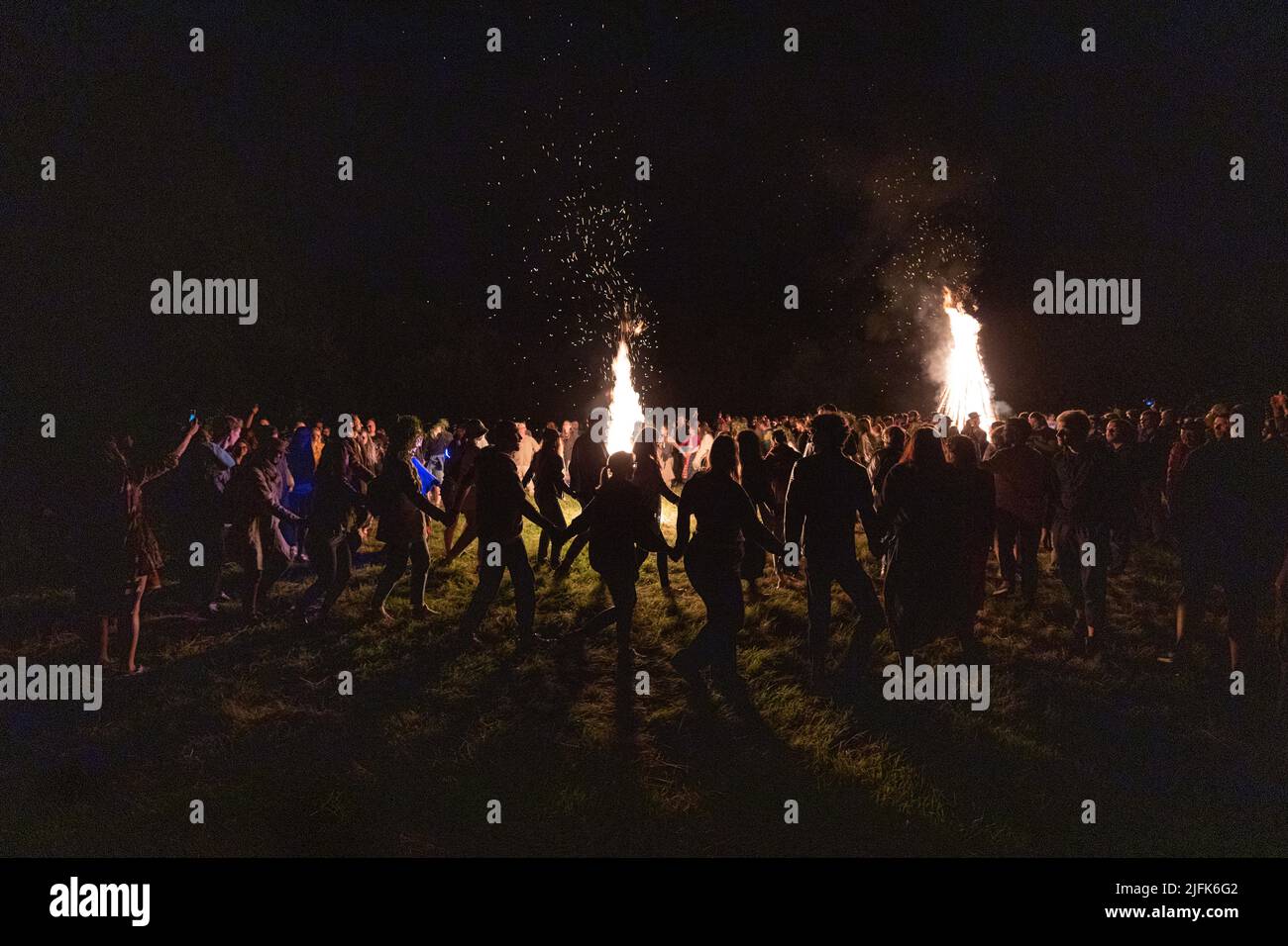 Country Bonfire Party With Trucks