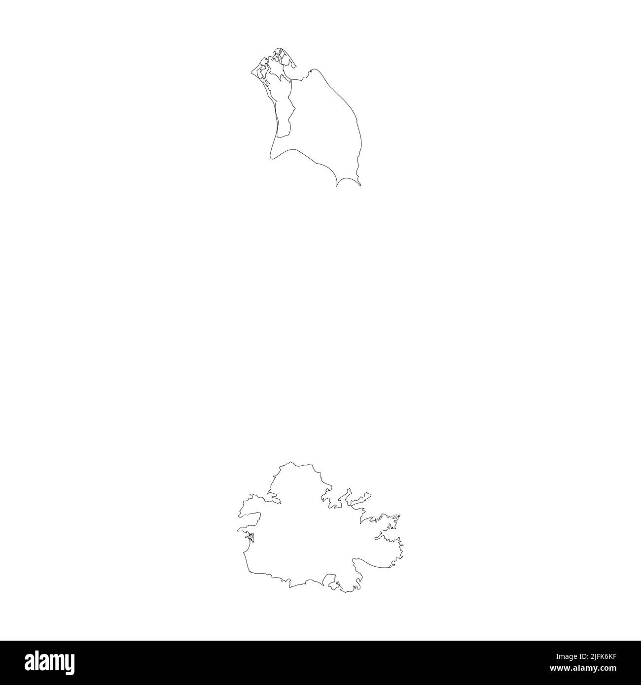 Antigua and Barbuda vector country map outline Stock Vector Image & Art ...