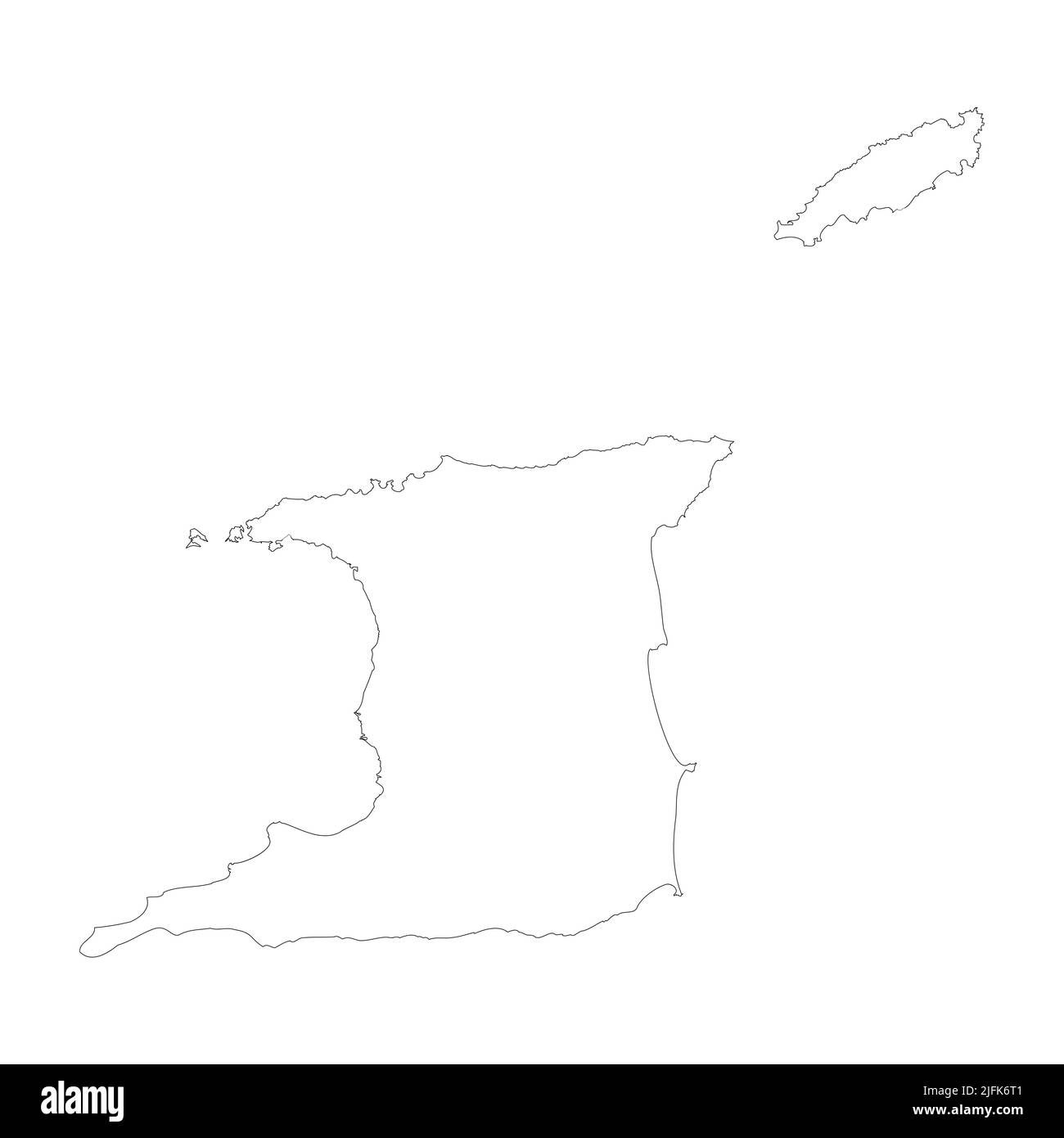 Trinidad and Tobago vector country map outline Stock Vector Image & Art ...