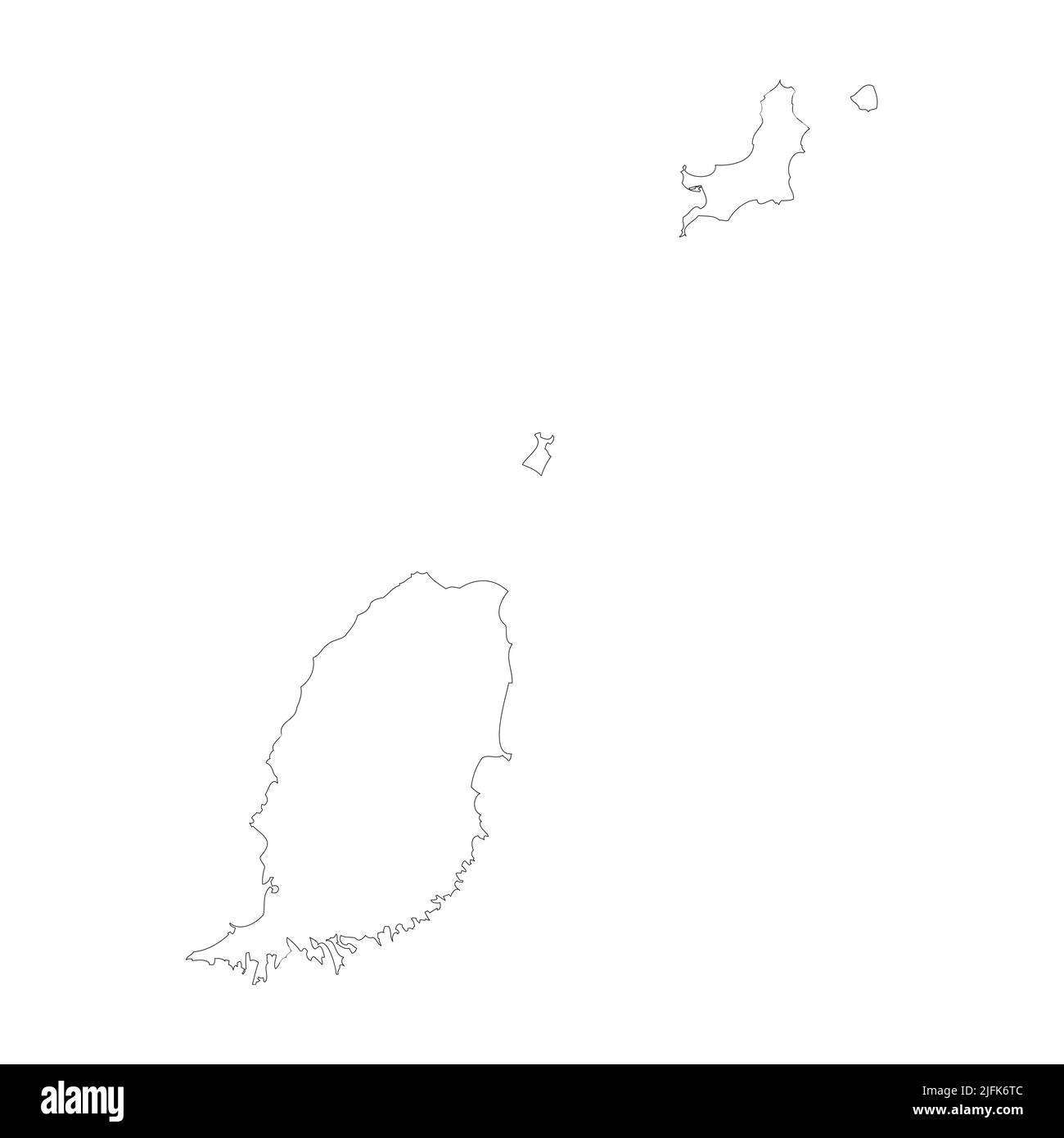 Grenada vector country map outline Stock Vector Image & Art - Alamy