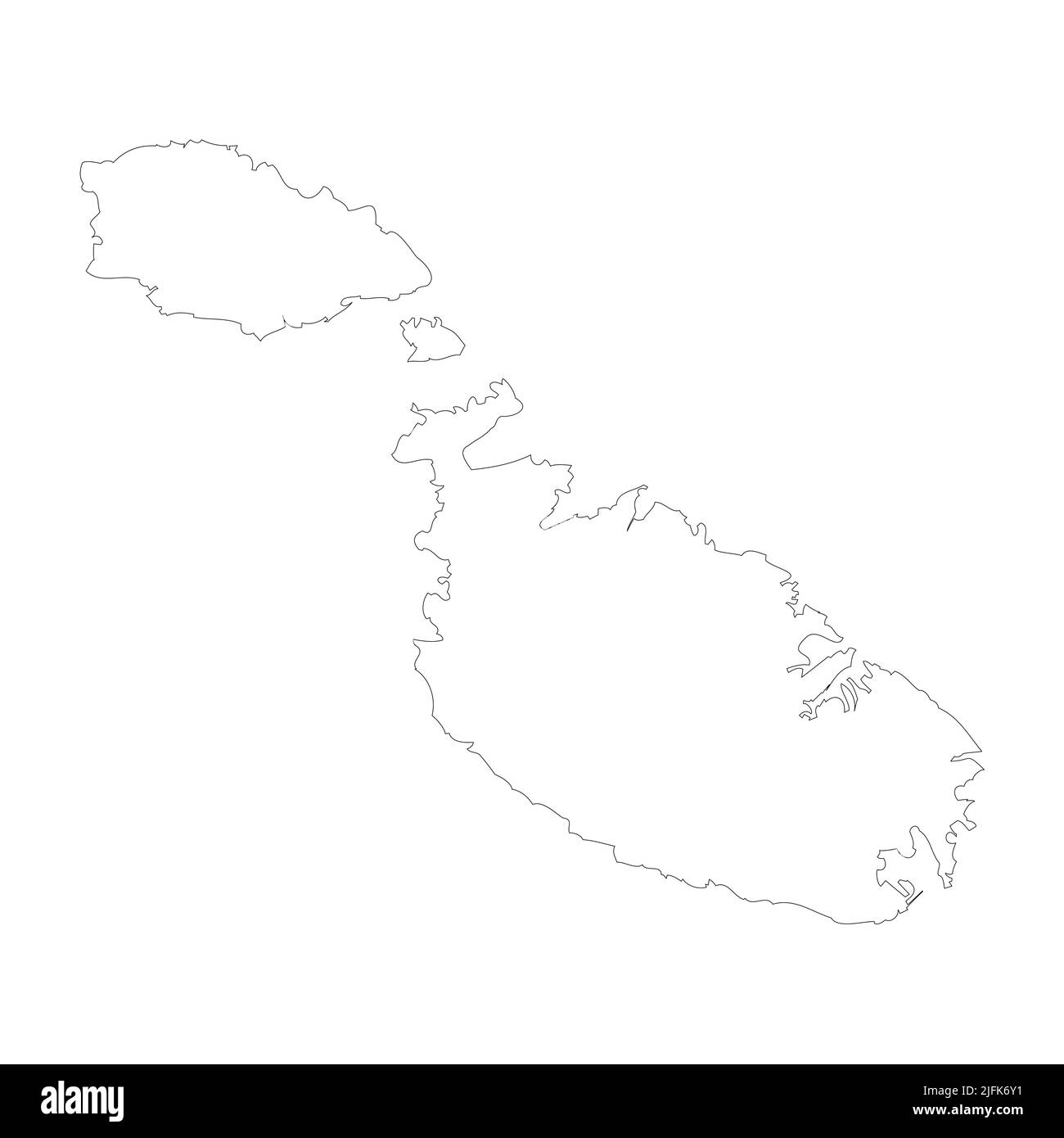 Malta vector country map outline Stock Vector Image & Art - Alamy