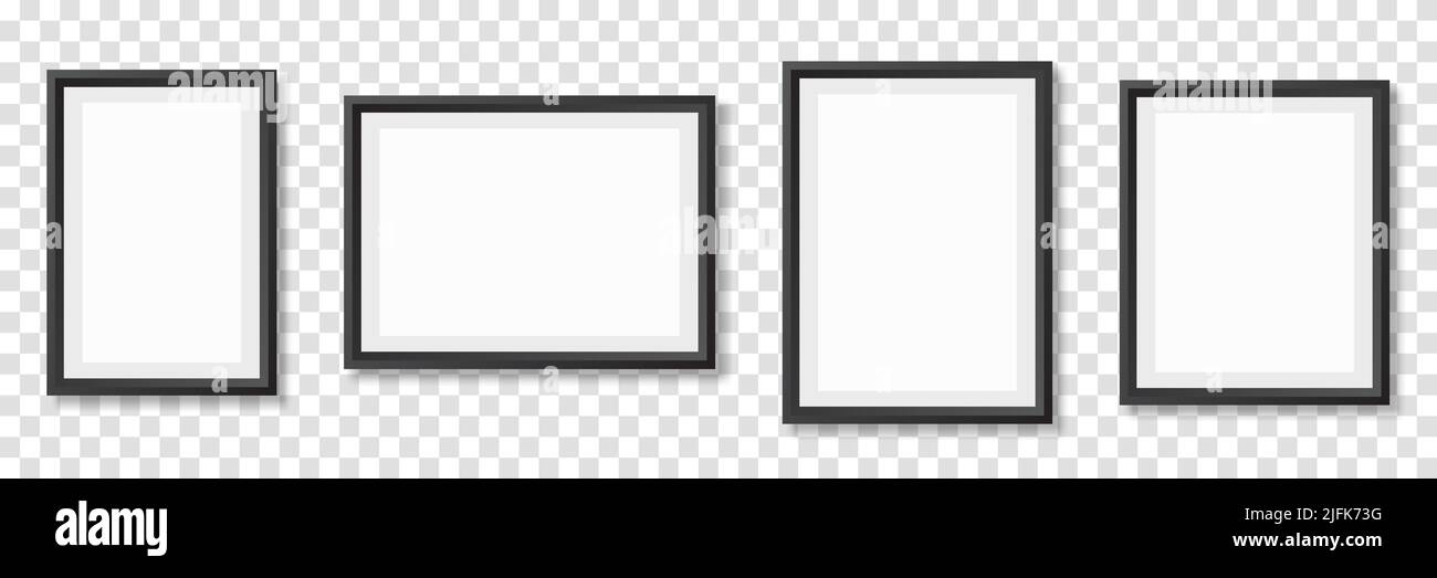 Photo frame. Picture frames set with shadow. Vector illustration Stock ...
