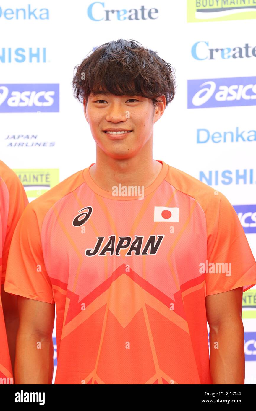 Tokyo, Japan. 2nd July, 2022. Ryuichiro Sakai (JPN) Athletics : Men's Sprint Japan national team ...