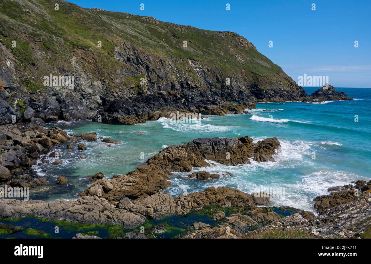 Black Head and Hyrlas Rock on the South-West Coast Path between Kennack ...
