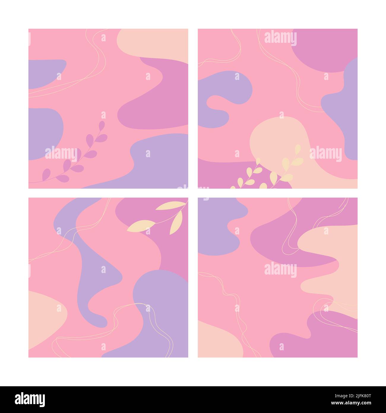 Set of four abstract backgrounds. Hand drawn various shapes and doodle ...