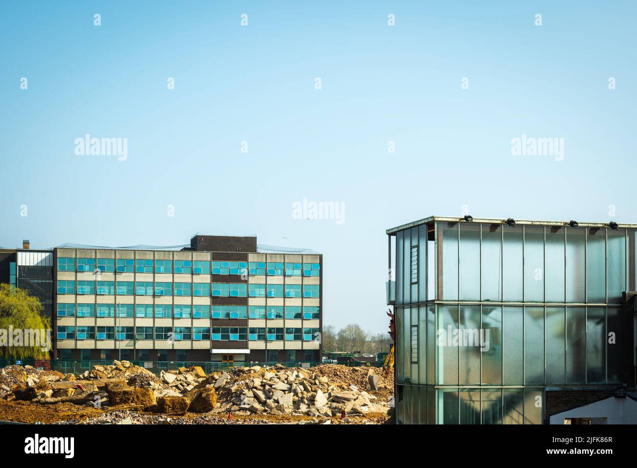 Demolition of corporate warehouse building in england uk Stock Photo ...