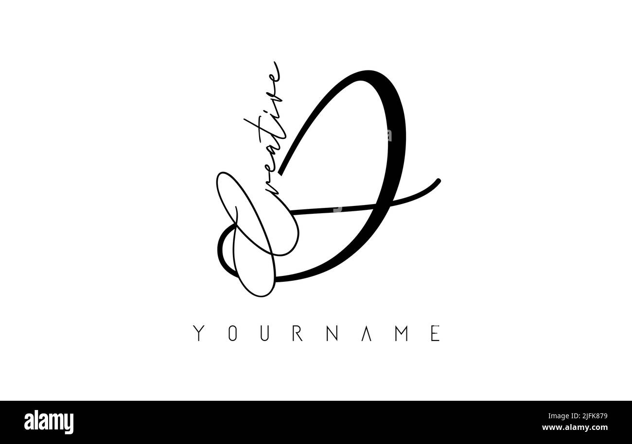 Creative handwritten D logo with text concept design. Vector ...