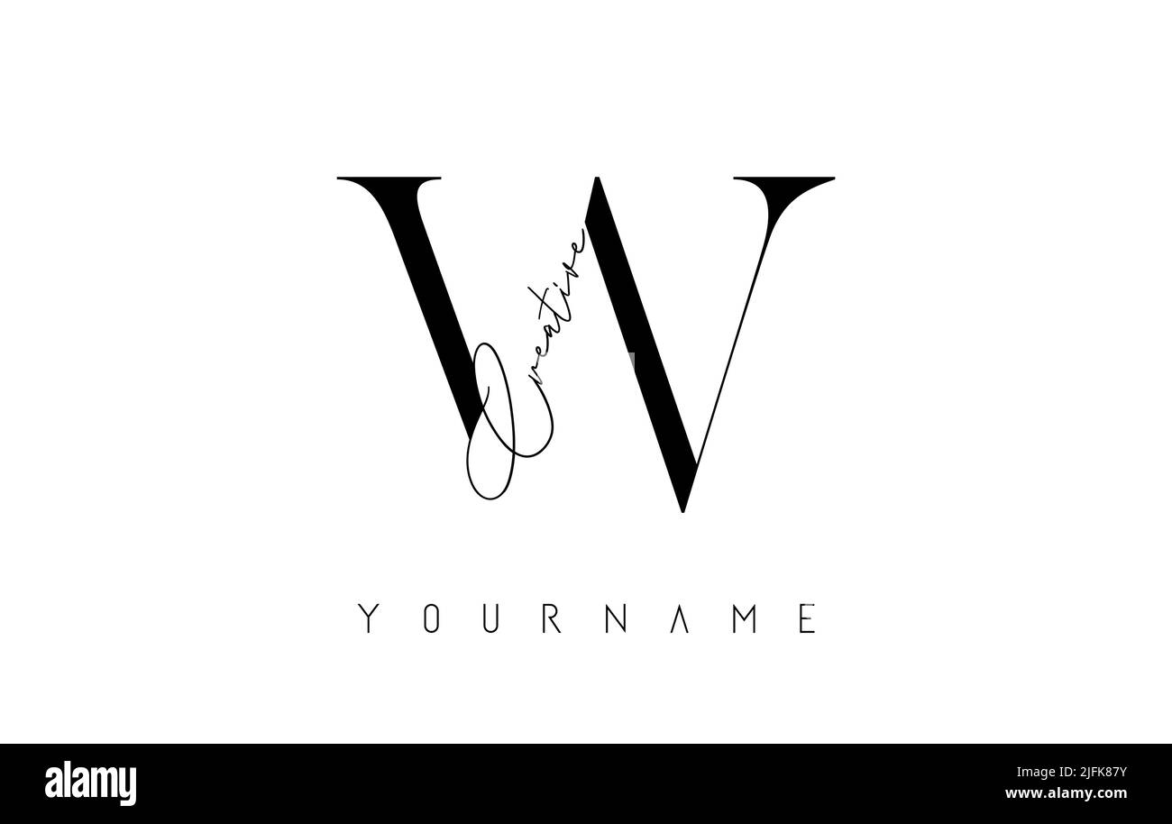 Creative handwritten W logo with text concept design. Vector ...