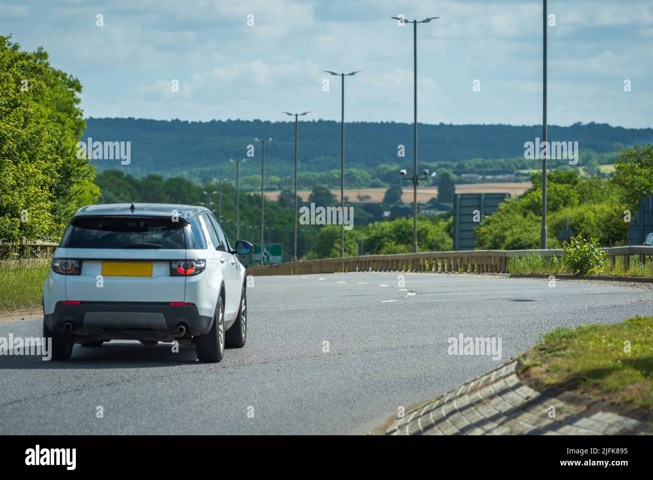 Road junction exit to motorway in England UK Stock Photo - Alamy
