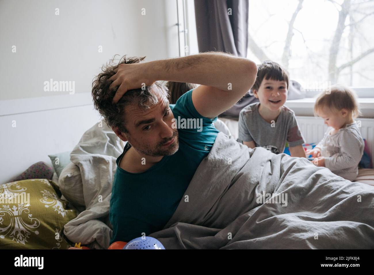 Mature adult waking up early hi-res stock photography and images - Alamy