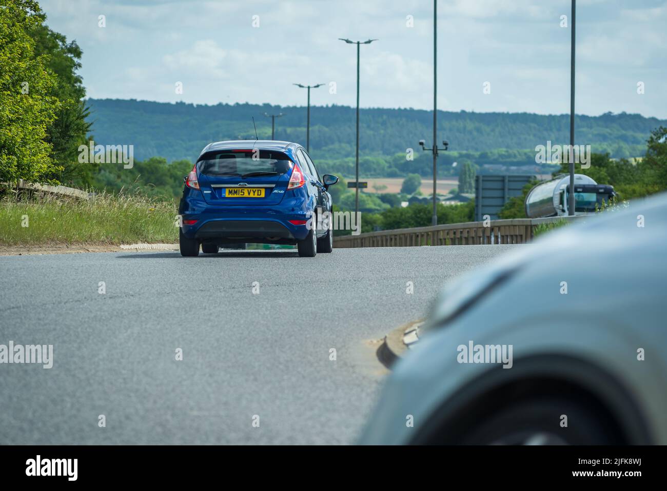 Road junction exit to motorway in England UK Stock Photo - Alamy