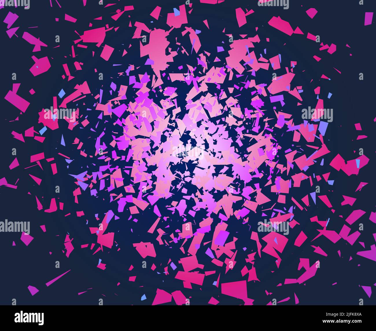 Broken particles burst. Shattered style background, colorful abstract ...