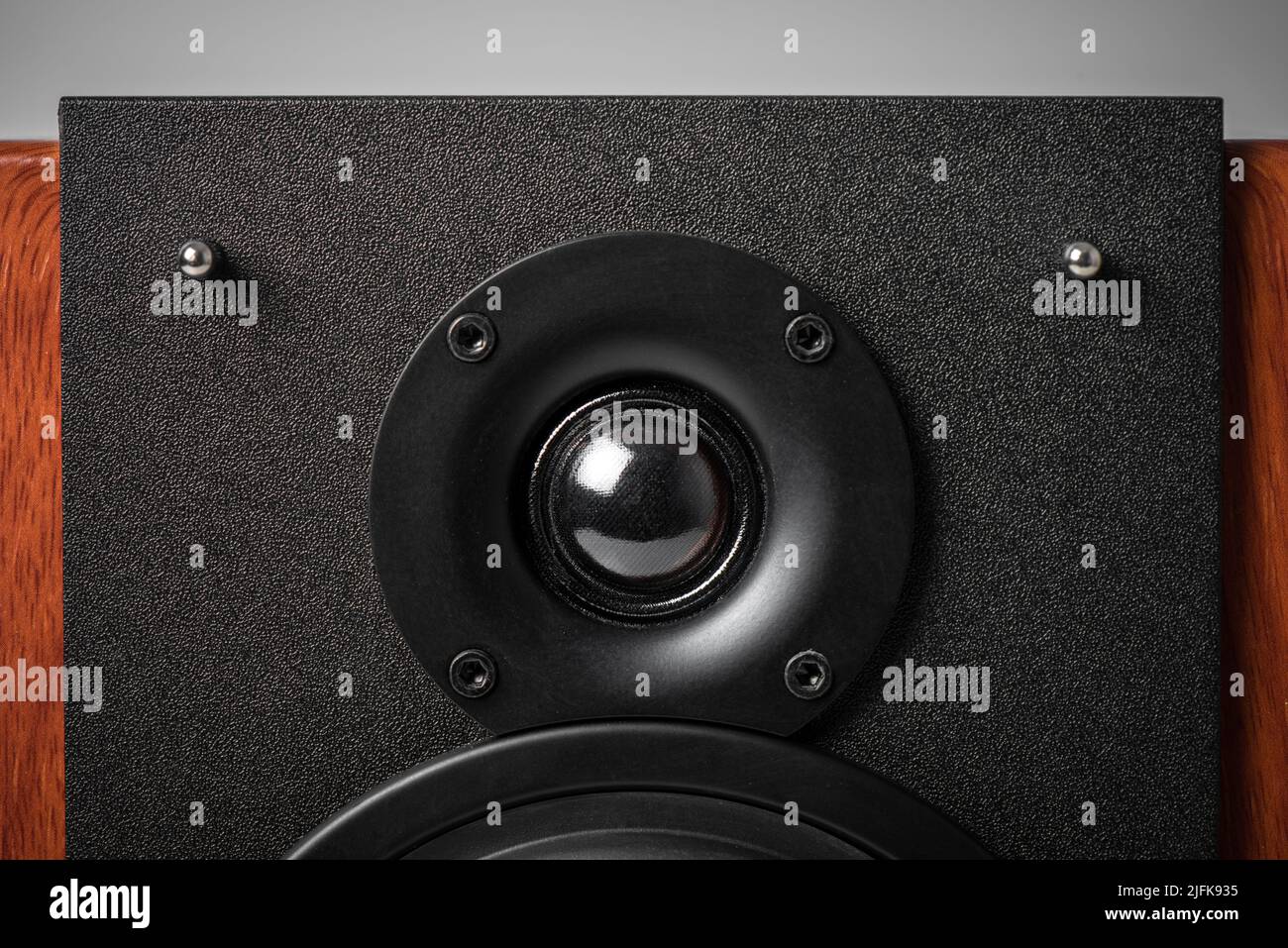 Bookshelf speaker system for home entertainment Stock Photo - Alamy