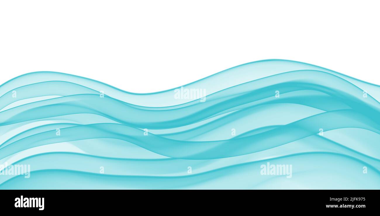 Gradient blue turquoise wavy flowing lines. Abstract fluid liquid paint ...