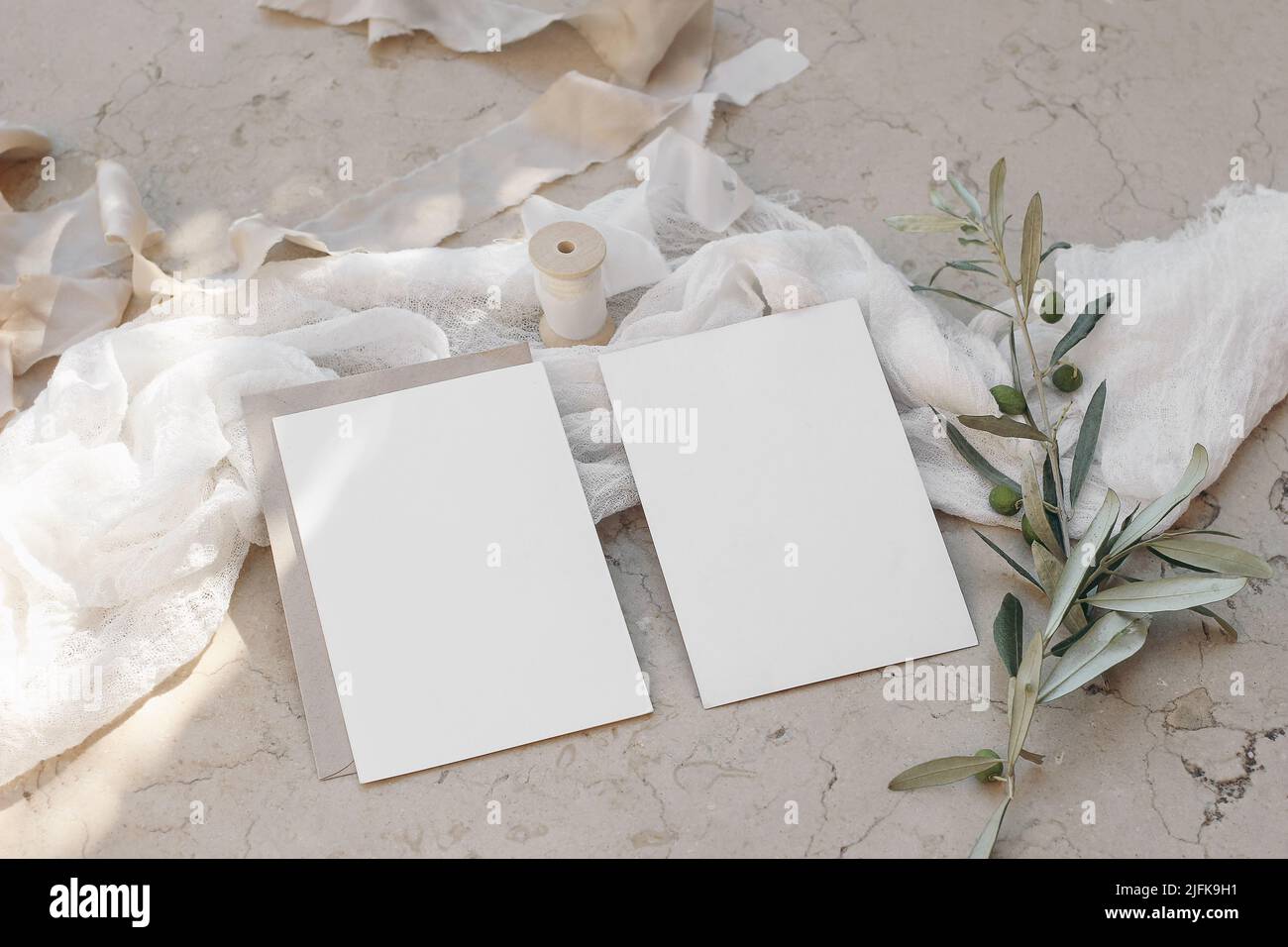 Mediterranean wedding stationery. Set of greeting cards, invitations ...