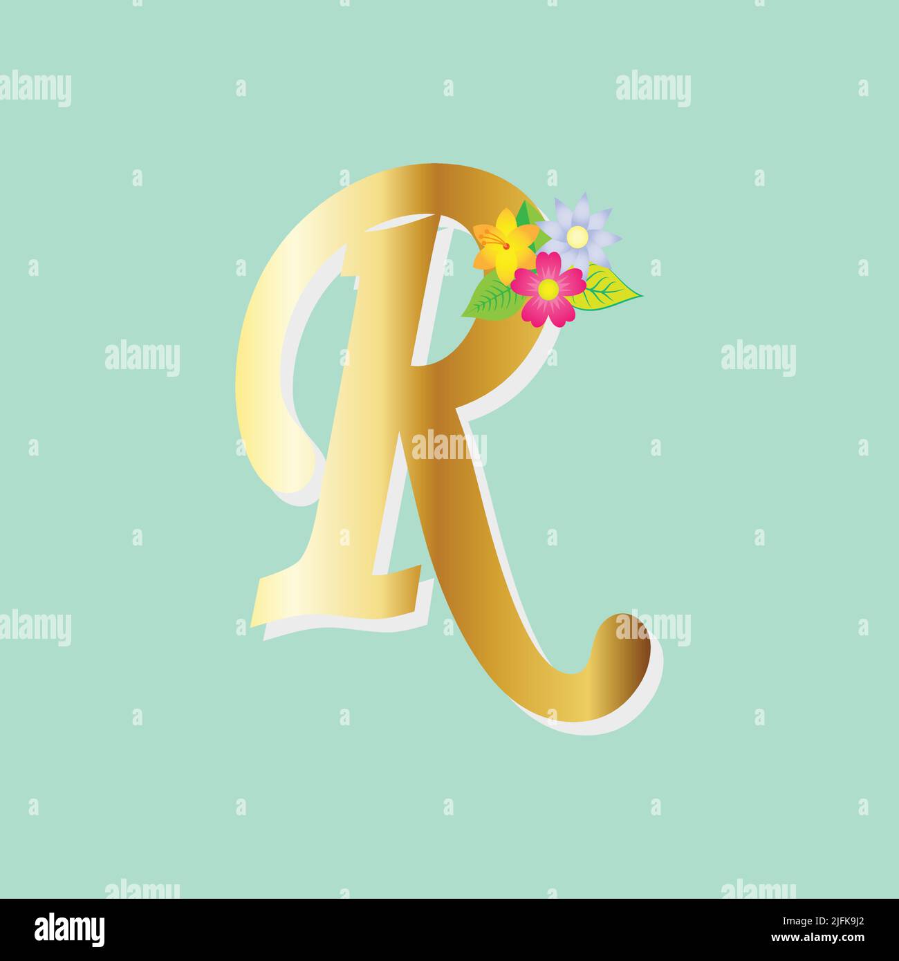 Gold painted flowers Stock Vector Images - Alamy