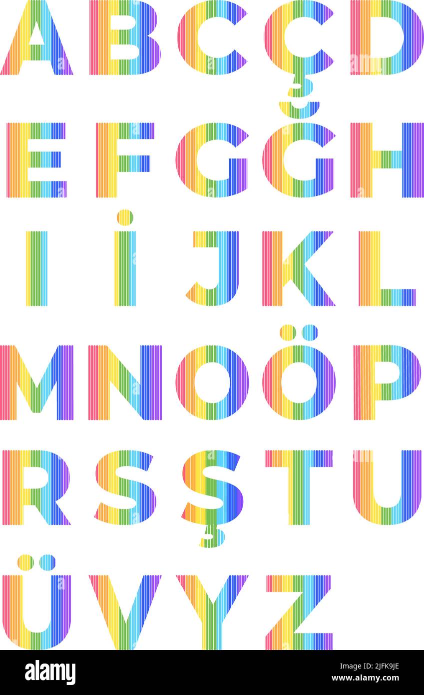 Rainbow letters alphabet vector illustration hi-res stock photography ...