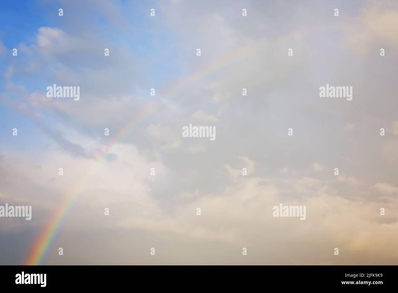 Rainbow in sky after summer hi-res stock photography and images - Alamy