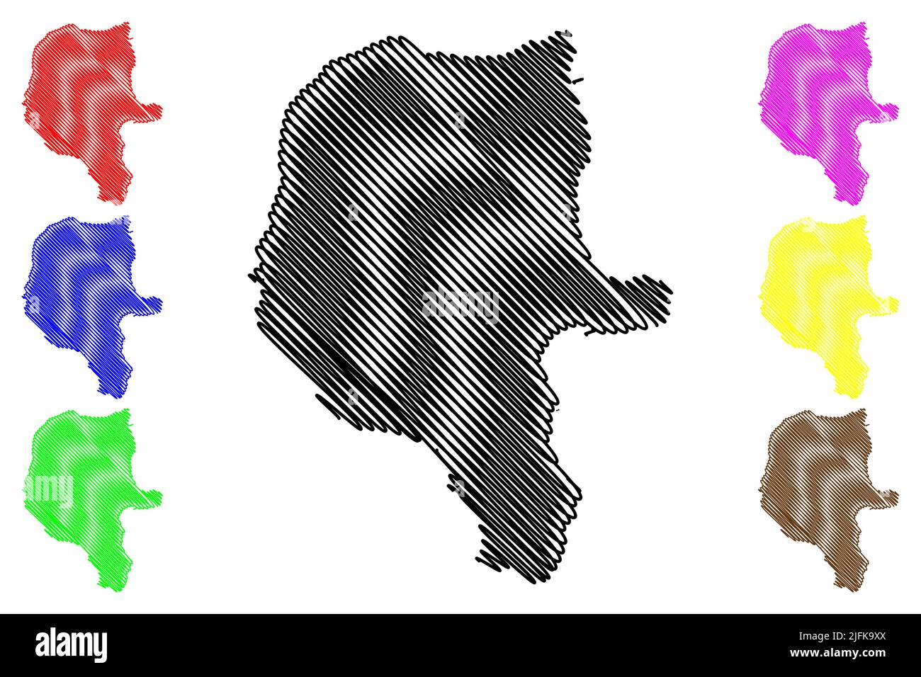 Lipari (Aeolian Islands, Italian Republic, Italy) map vector ...