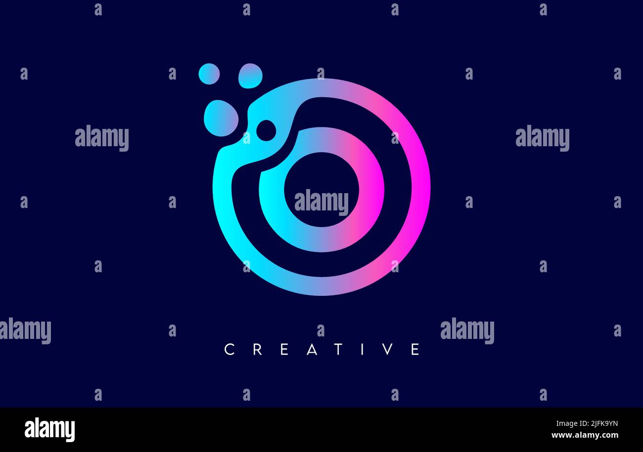 Letter O Logo Icon Design with Dots and Bubbles inside a Circular Shape ...