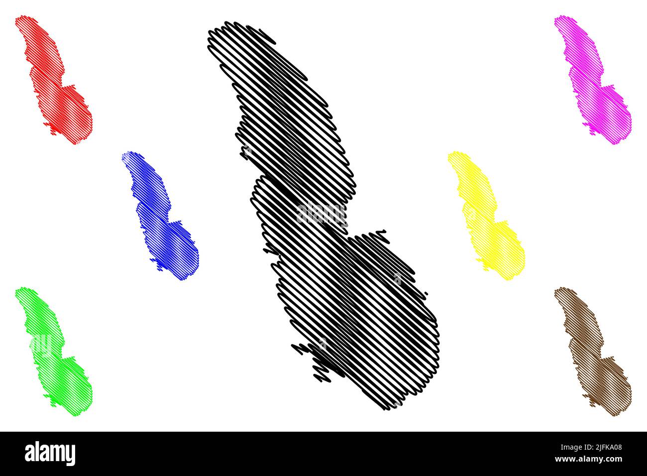 Lougheed island (Canada, Nunavut Territory, North America) map vector ...