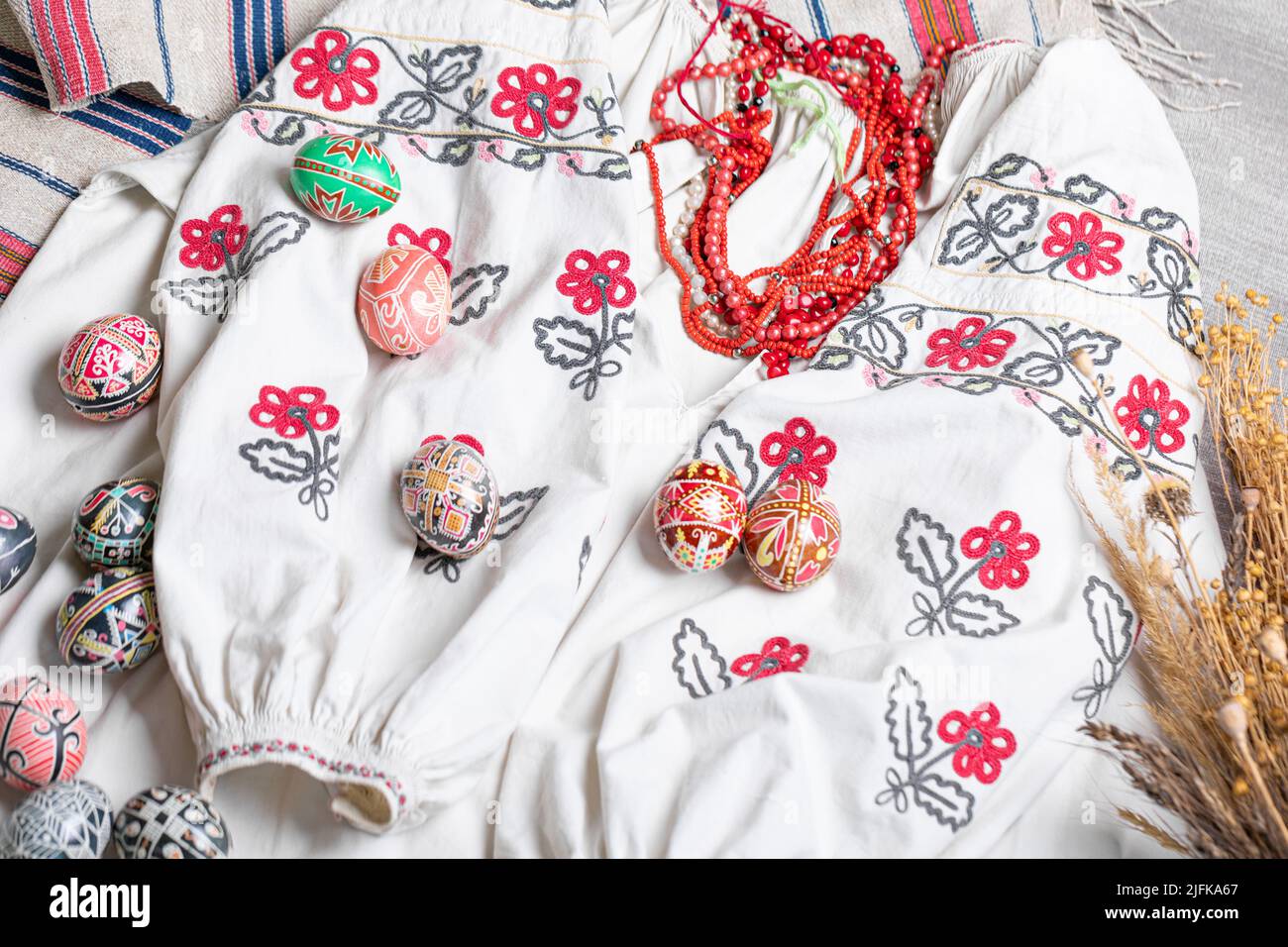 Traditional Ukrainian clothing. Background Stock Photo - Alamy