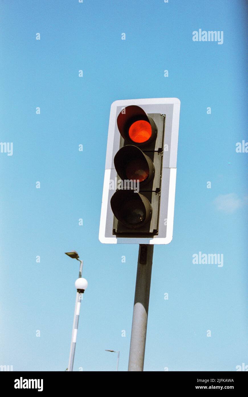 Red traffic control stop light, Devon, England, United Kingdom Stock ...