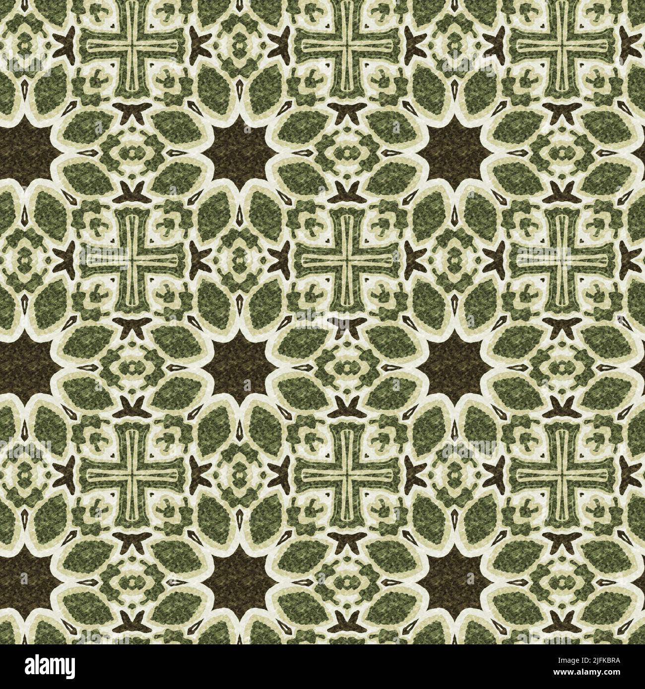 Mosaic geometric green seamless texture pattern. Trendy kaleidoscope ...