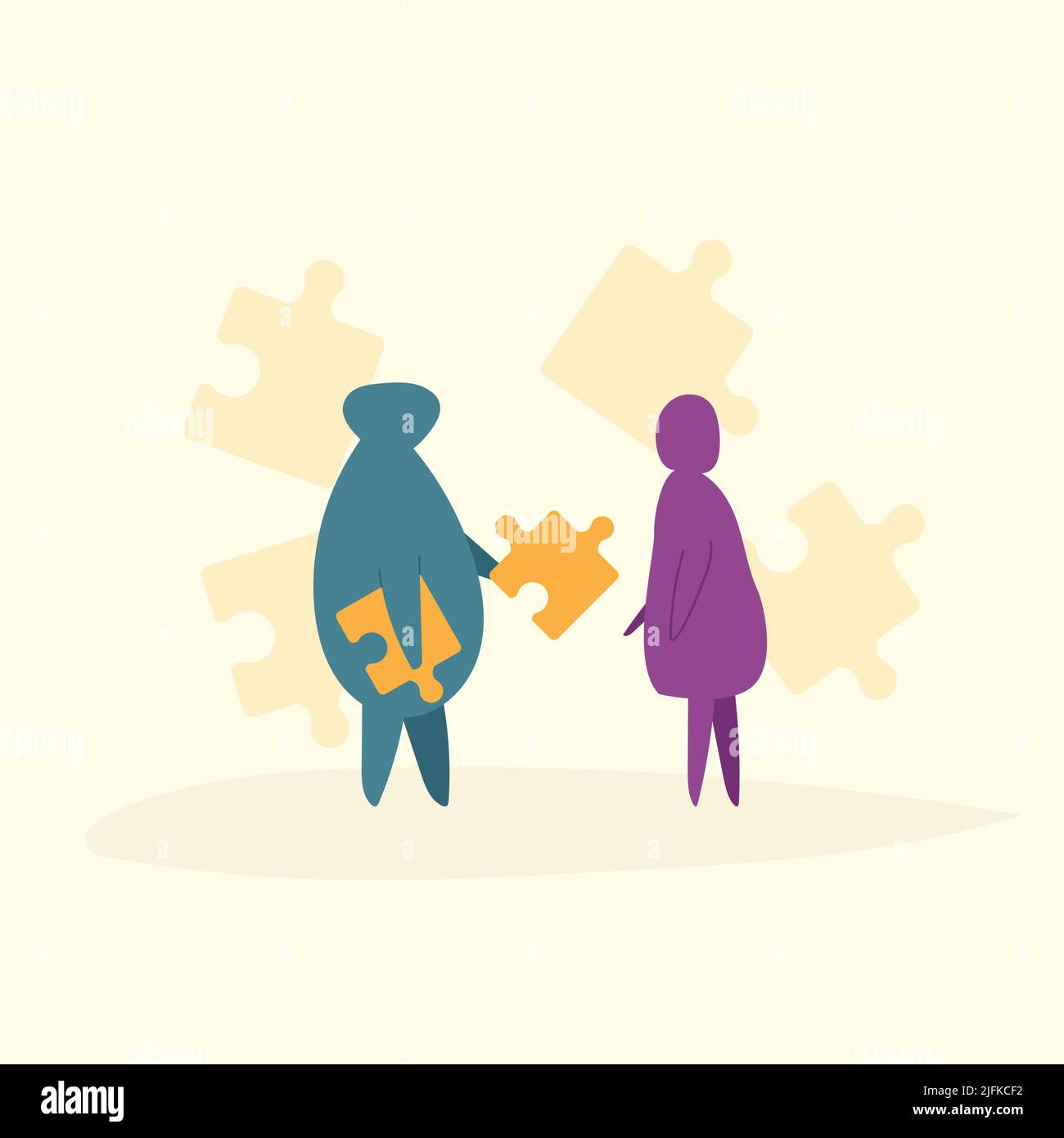 Two persons with puzzle Stock Vector Image & Art - Alamy