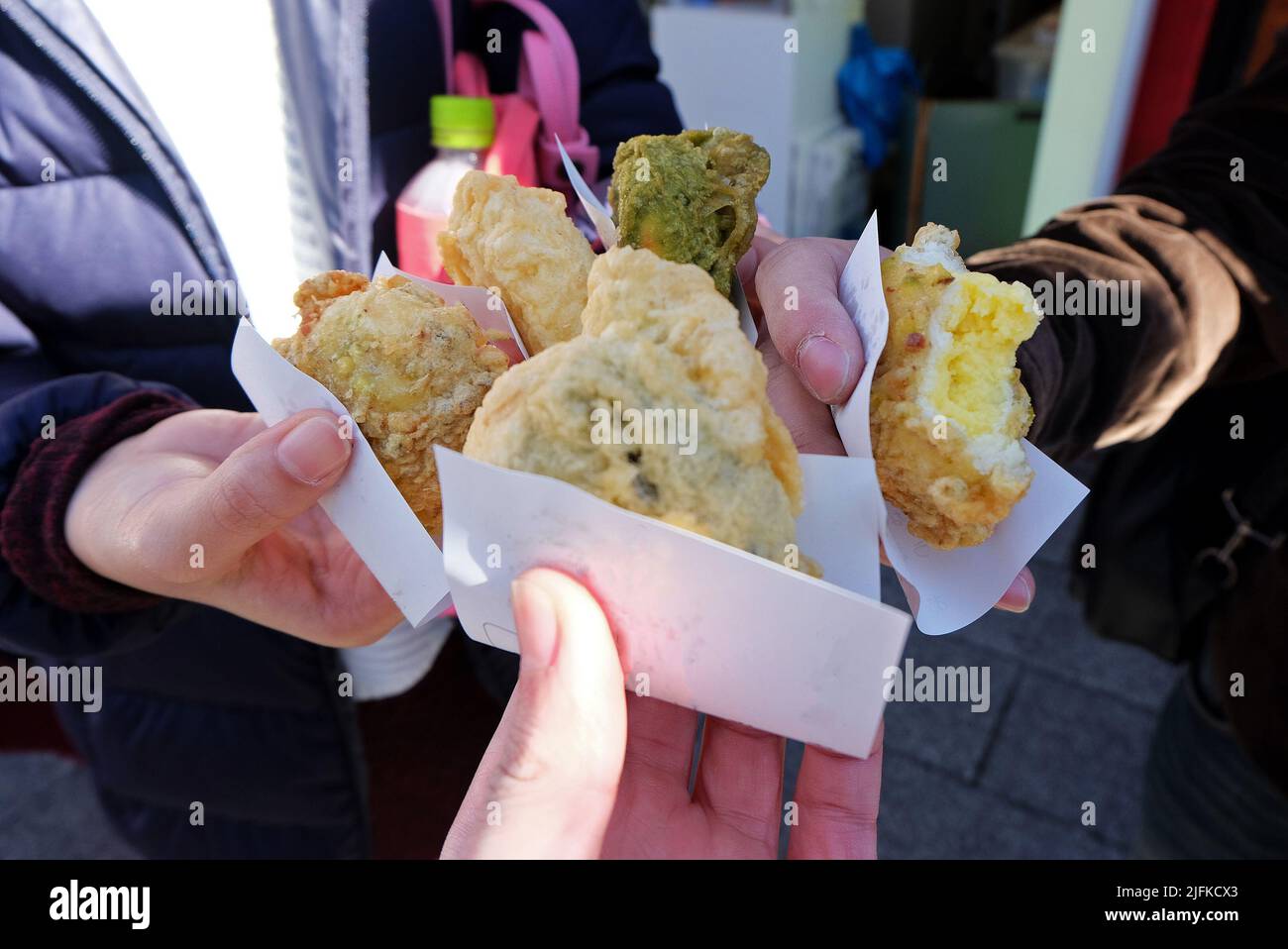 Close up Agemanju- Sweet Deep fried bun Cakes stuffed with assorted ...
