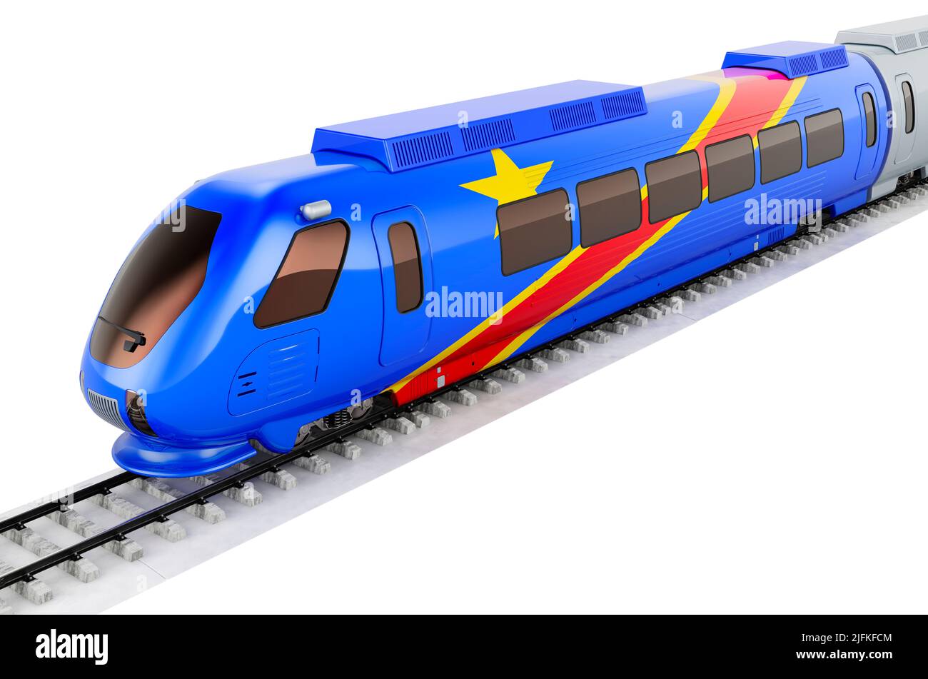 Congolese Democratic Republic flag painted on the high speed train ...