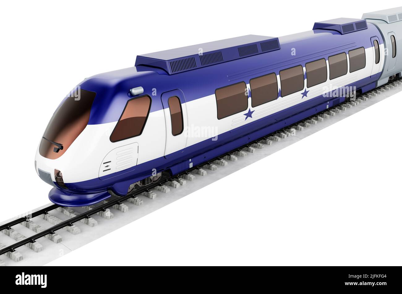 Honduranian flag painted on the high speed train. Rail travel in the ...