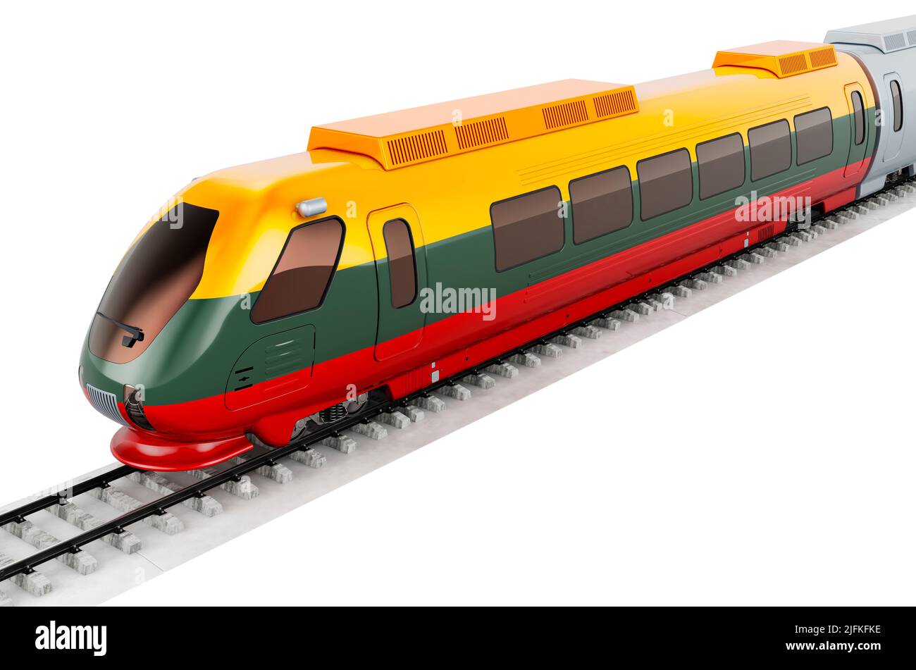 Lithuanian flag painted on the high speed train. Rail travel in the ...