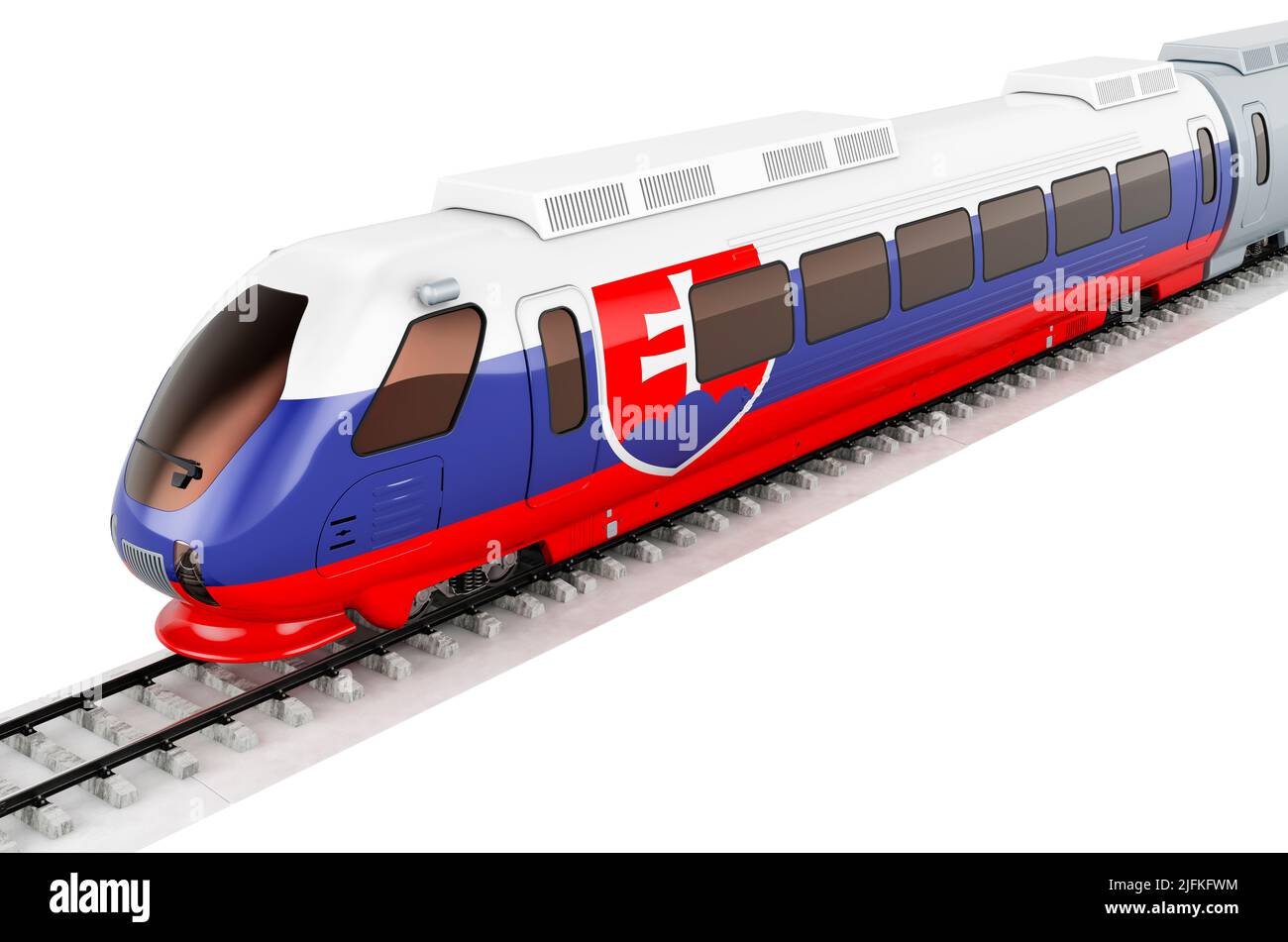 Slovak flag painted on the high speed train. Rail travel in the ...