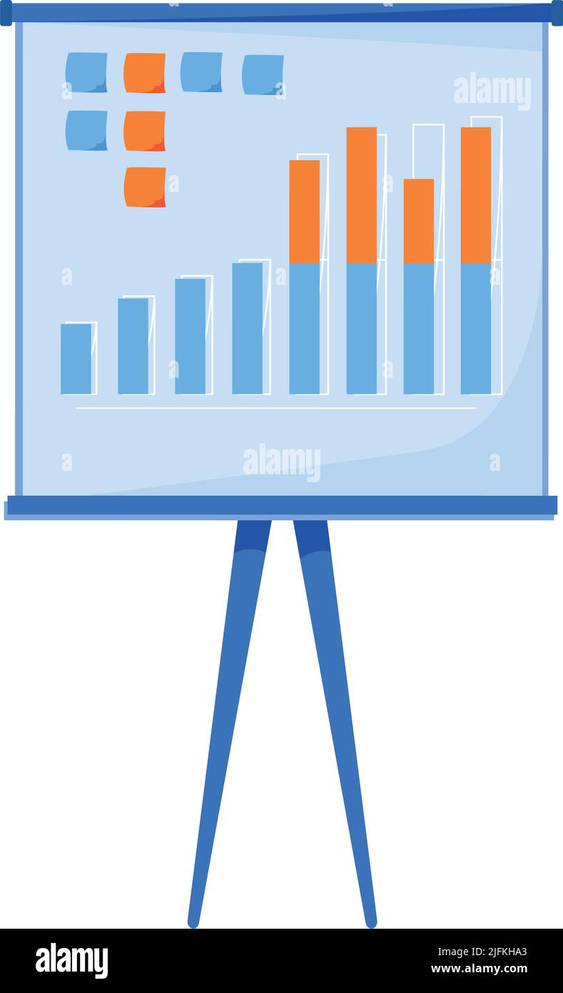 Professional display board with graphics semi flat color vector object ...