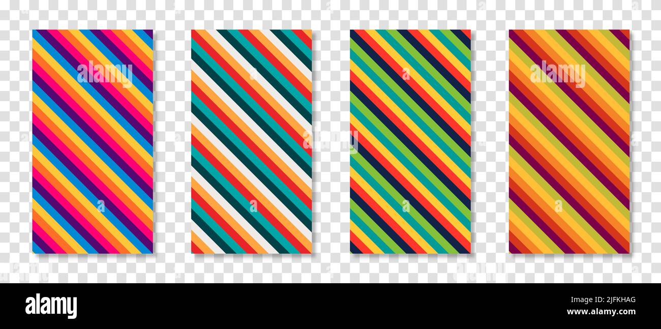 Set of abstract striped line background. Vector illustration Stock ...