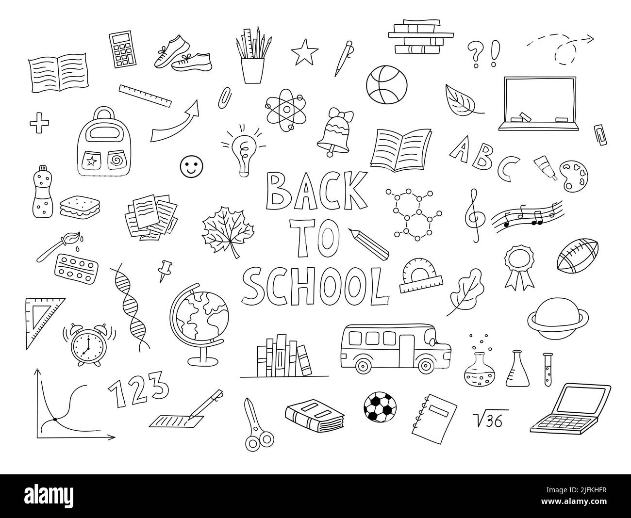 School hand drawn set. Objects for educaton. School drawings. Design ...