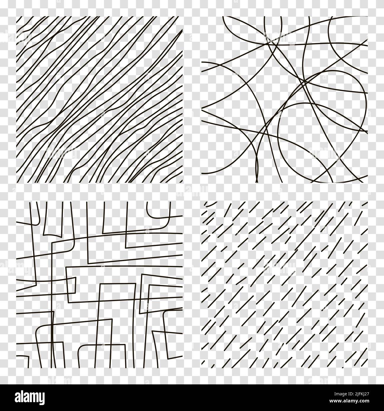 Set of hand drawn textured seamless patterns. Simple textures for ...