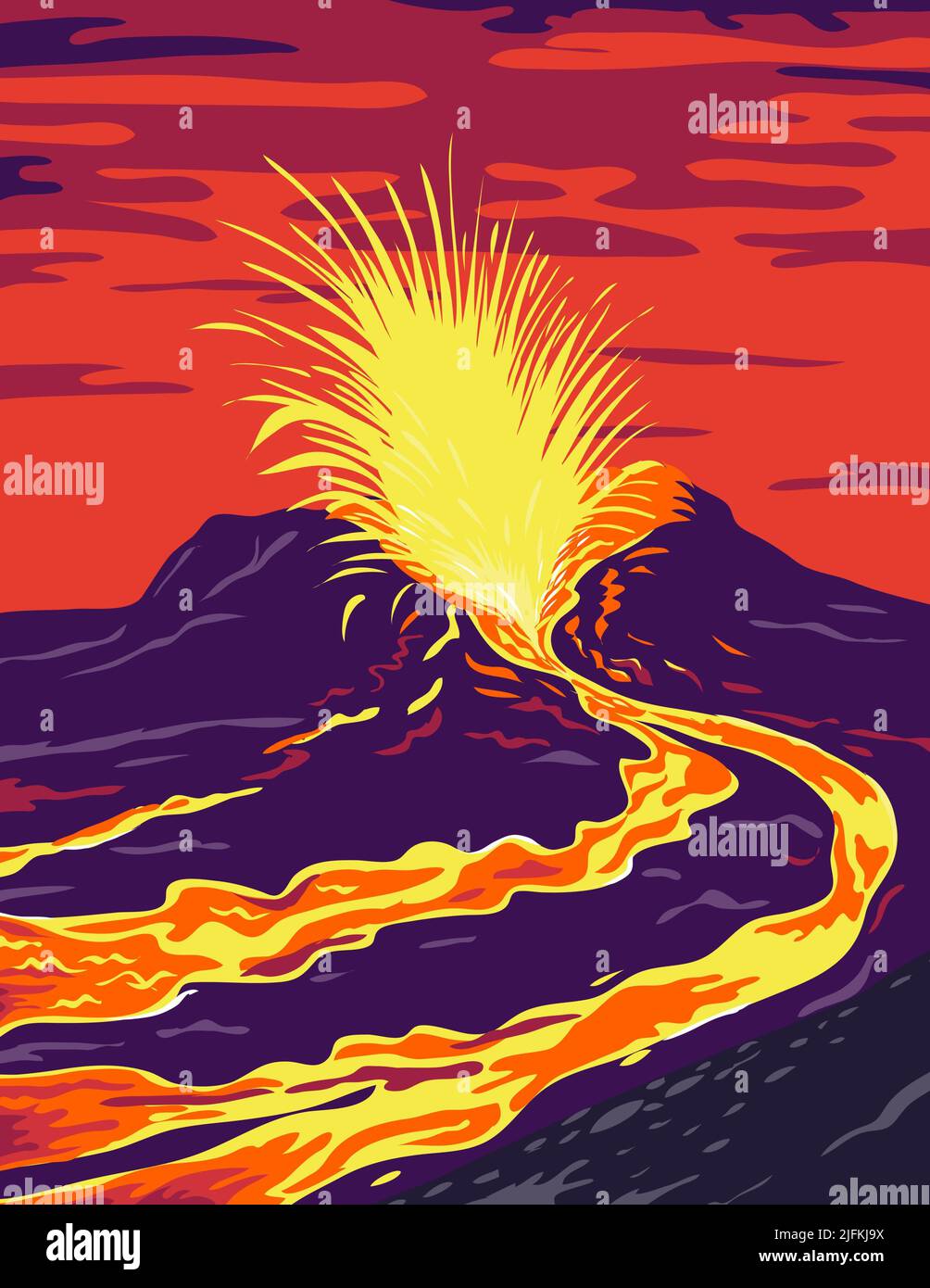 Lava spewing volcano hi-res stock photography and images - Alamy