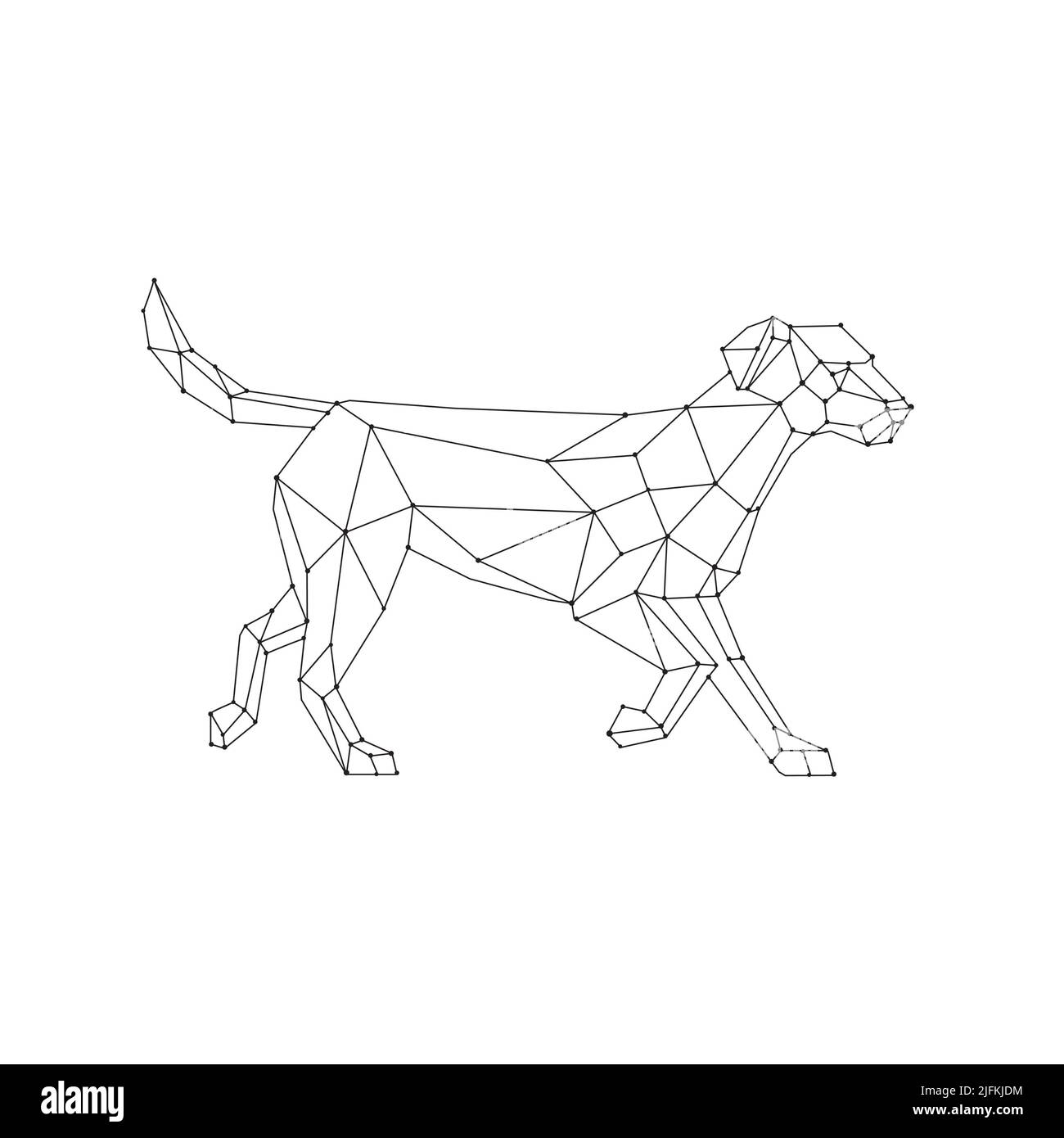 Walking dog line art hi-res stock photography and images - Alamy