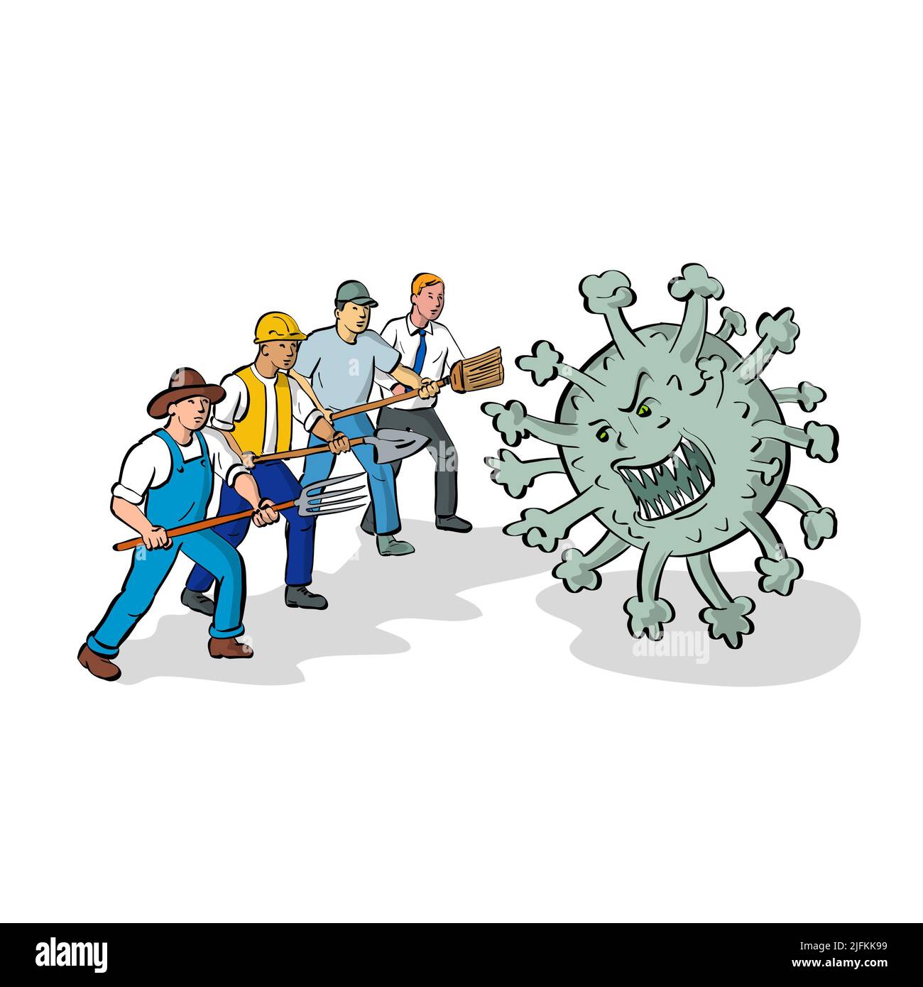 Blue collar worker cartoon Cut Out Stock Images & Pictures - Alamy
