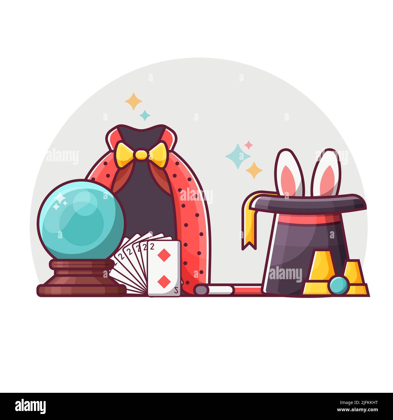 Magic Show Scene with Line Illusionist Tools Stock Vector Image & Art ...