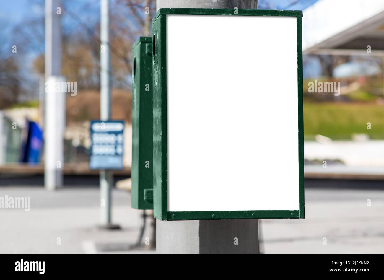 empty billboard on waste container in tallinn city Stock Photo - Alamy