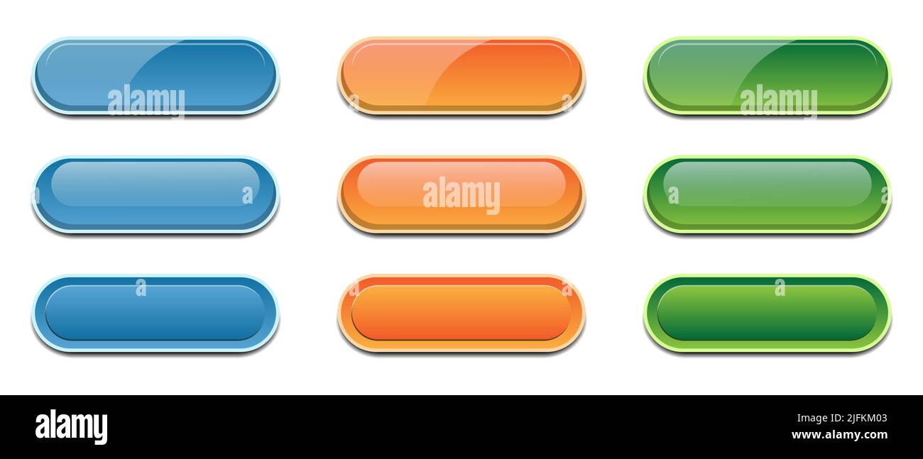 Round interface buttons cartoon hi-res stock photography and images - Alamy