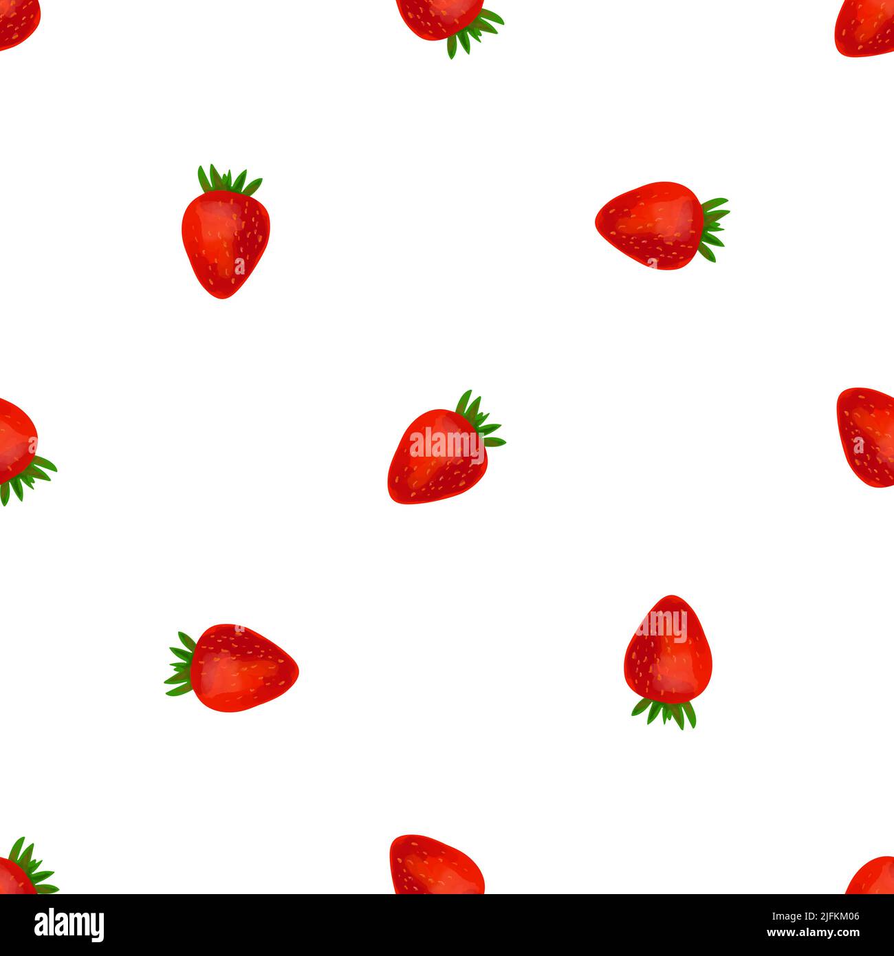 Seamless pattern with illustration of strawberry on a white background ...