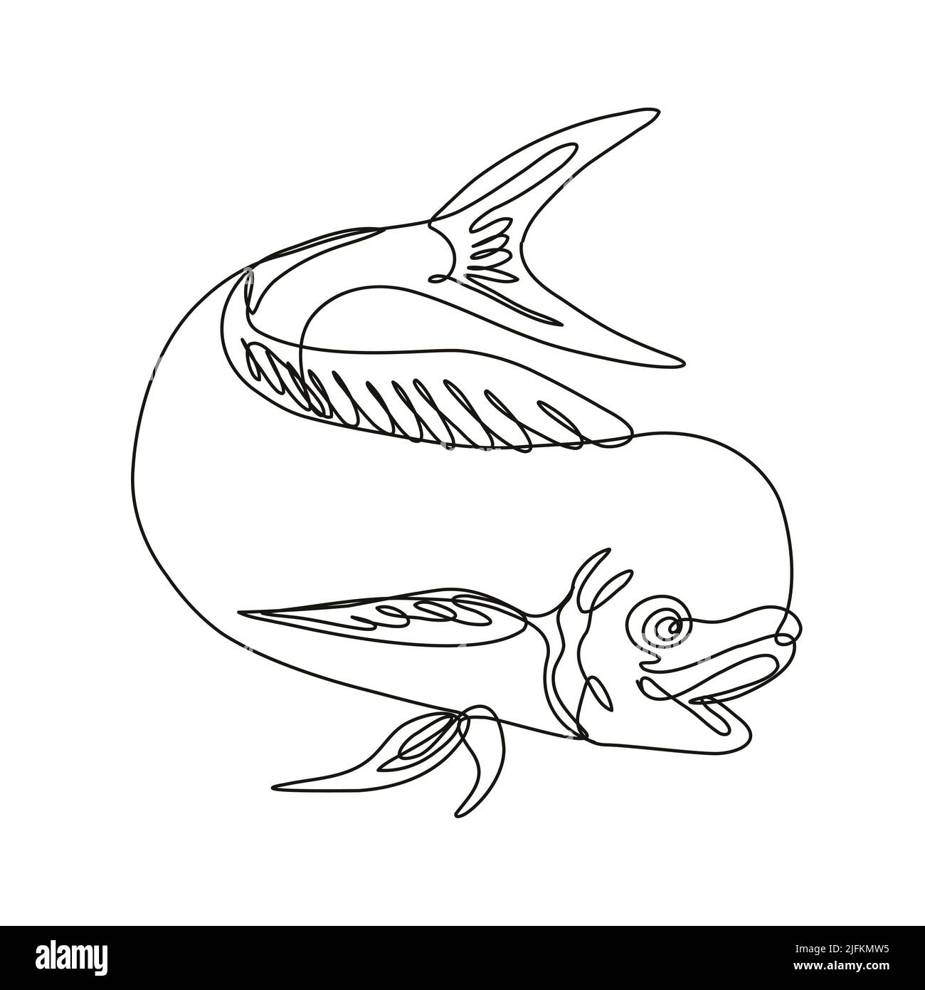 Mahi mahi dolphin fish drawing Cut Out Stock Images & Pictures - Alamy