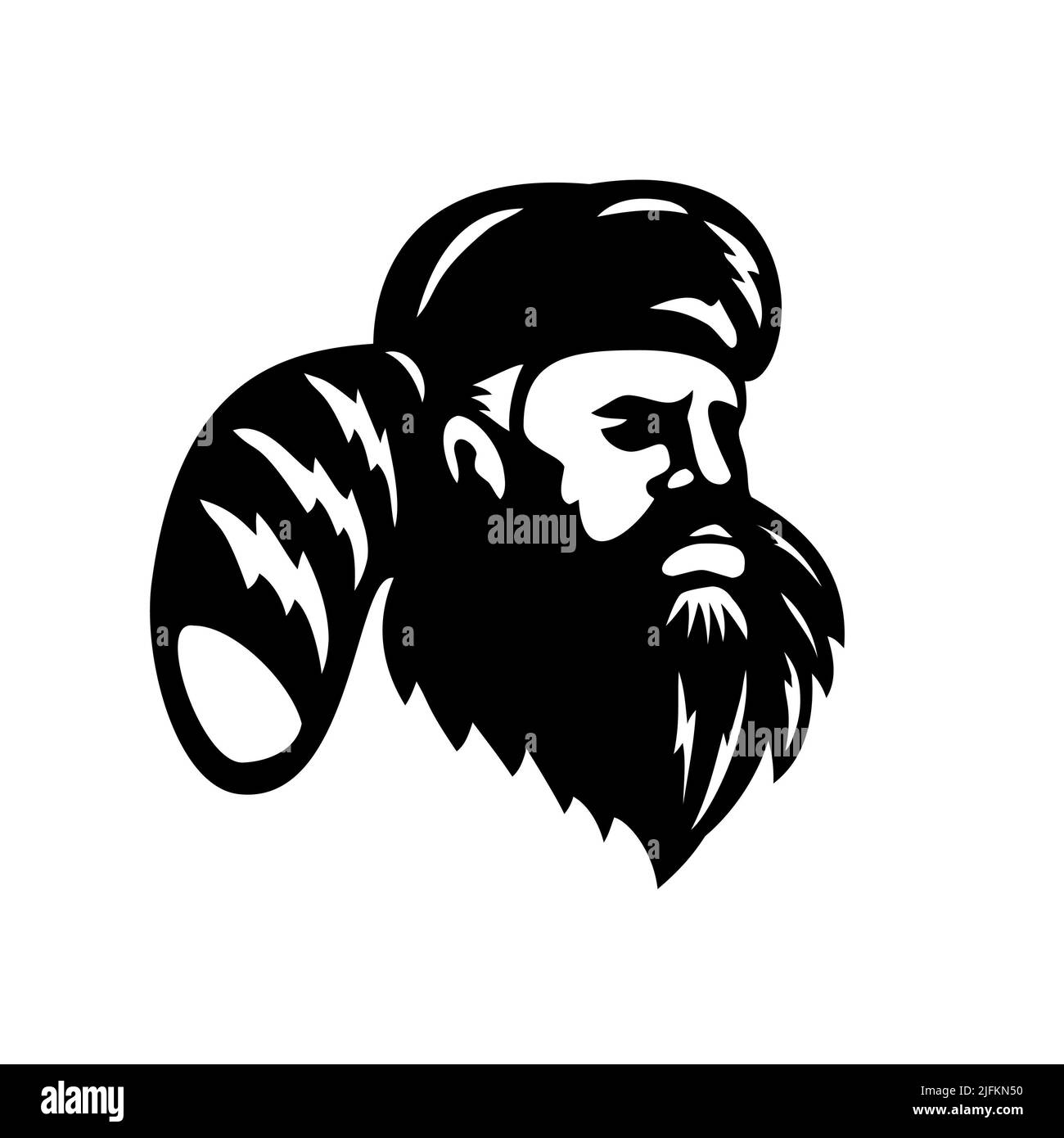 Mountain Man Beard Drawing