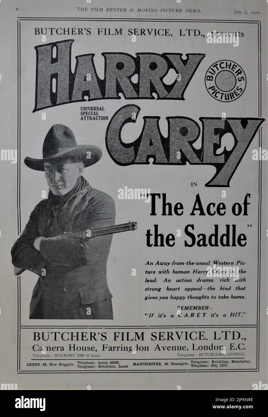 HARRY CAREY in THE ACE OF THE SADDLE 1919 director JOHN FORD story ...